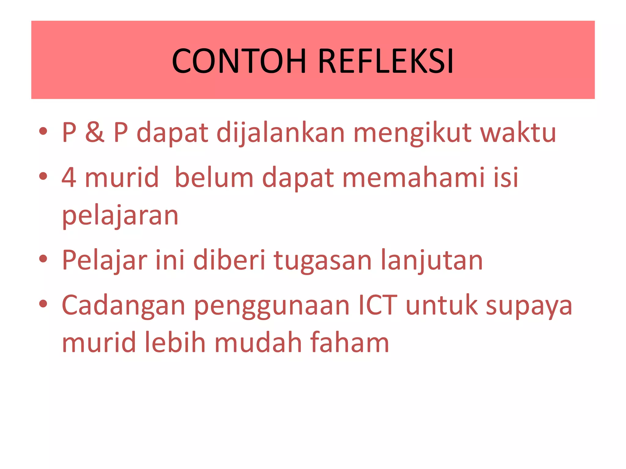 Contoh refleksi | PPT