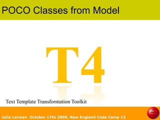 Using Entity Framework's New POCO Features: Part 1, by Julie Lerman | PPT