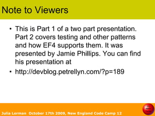 Using Entity Framework's New POCO Features: Part 1, by Julie Lerman | PPTX | Web Development ...