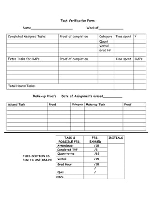 Task Verification Form | DOC