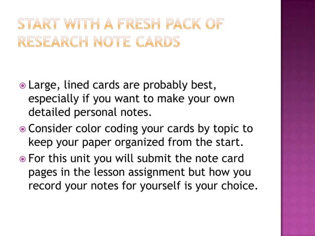 Using Notecards in Research | PPT