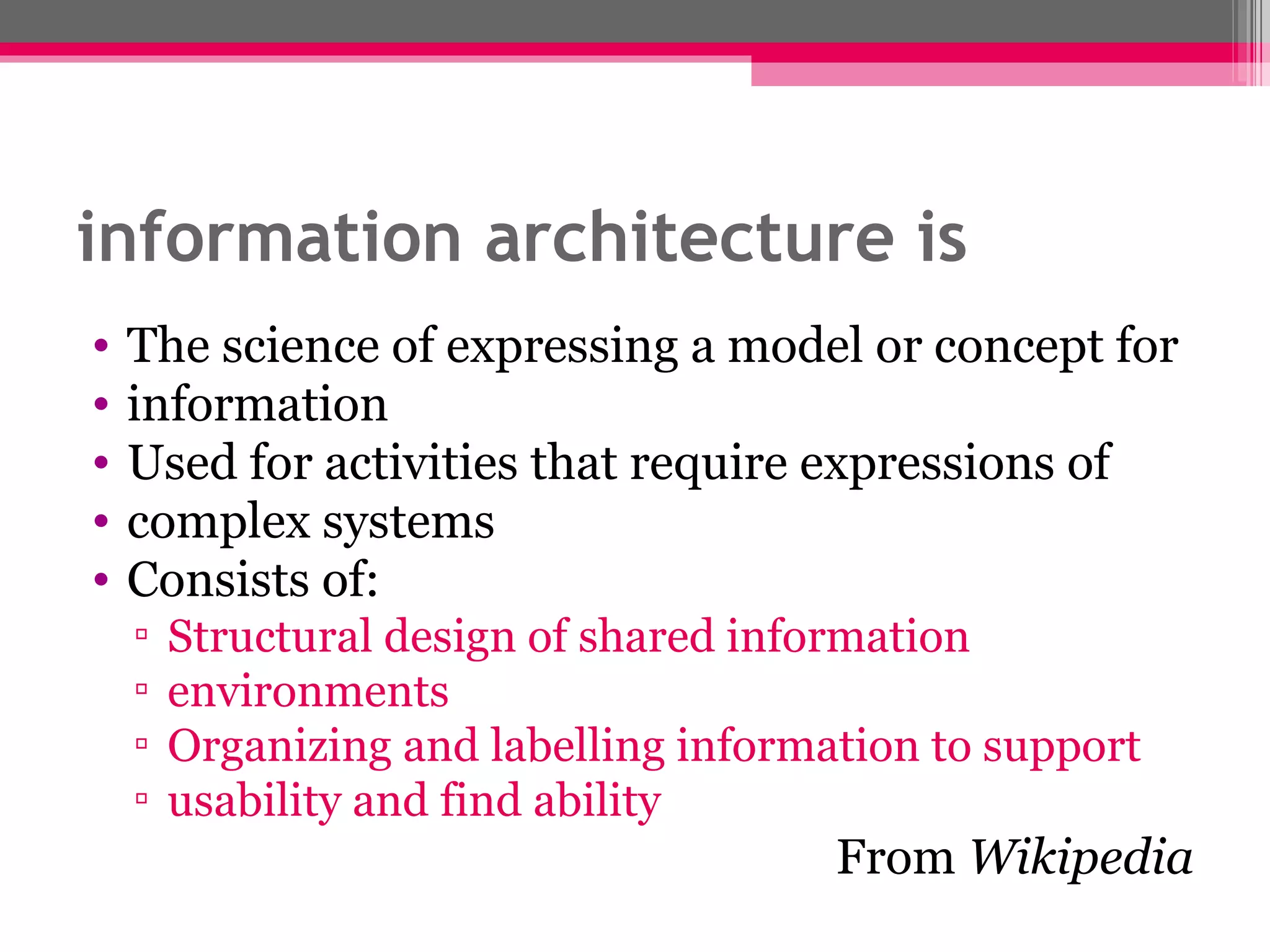Information Architecture Intro | PPT