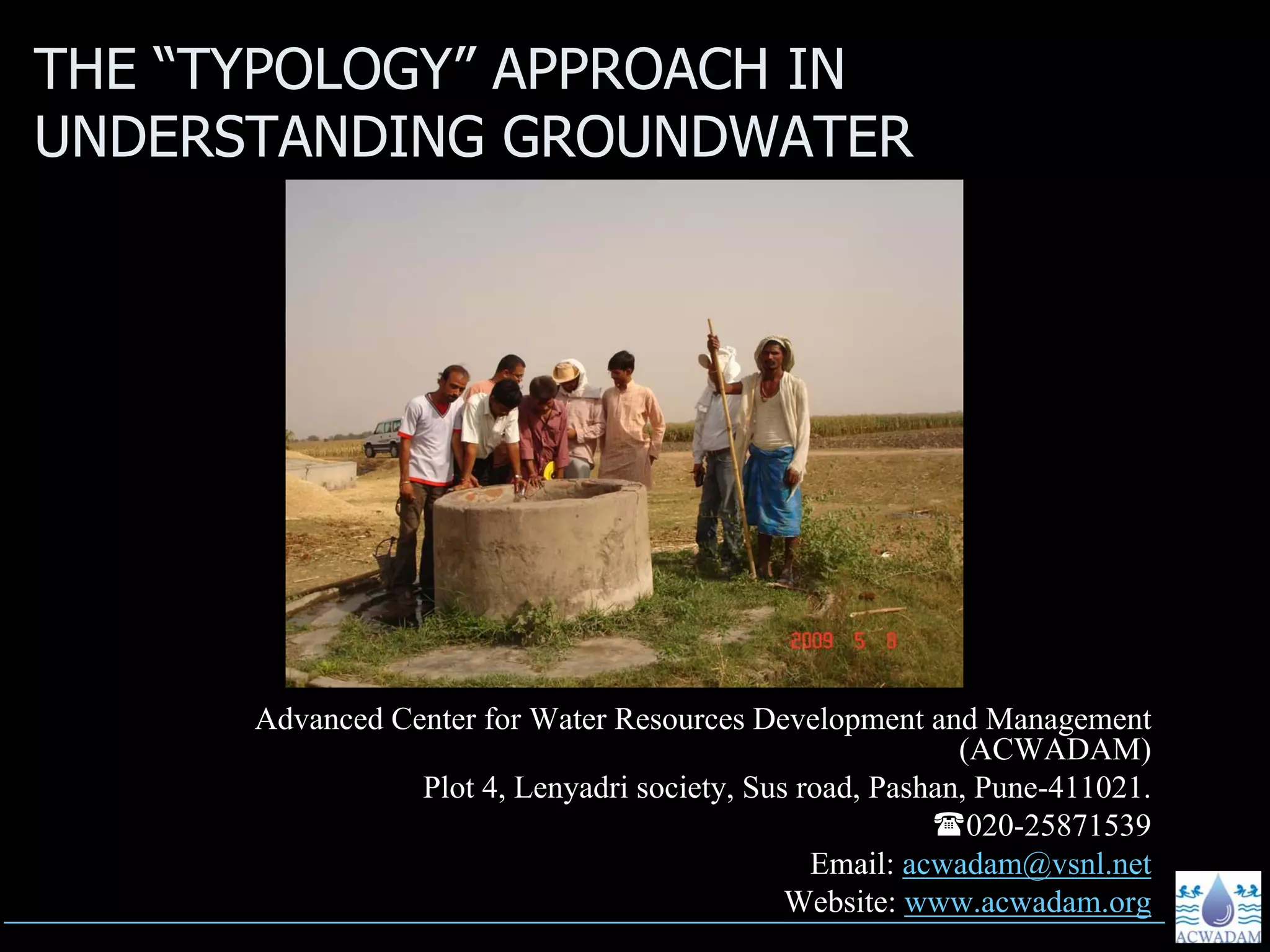 Typology Approach in Groundwater - ACWADAM | PDF
