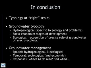 Typology Approach in Groundwater - ACWADAM | PPT