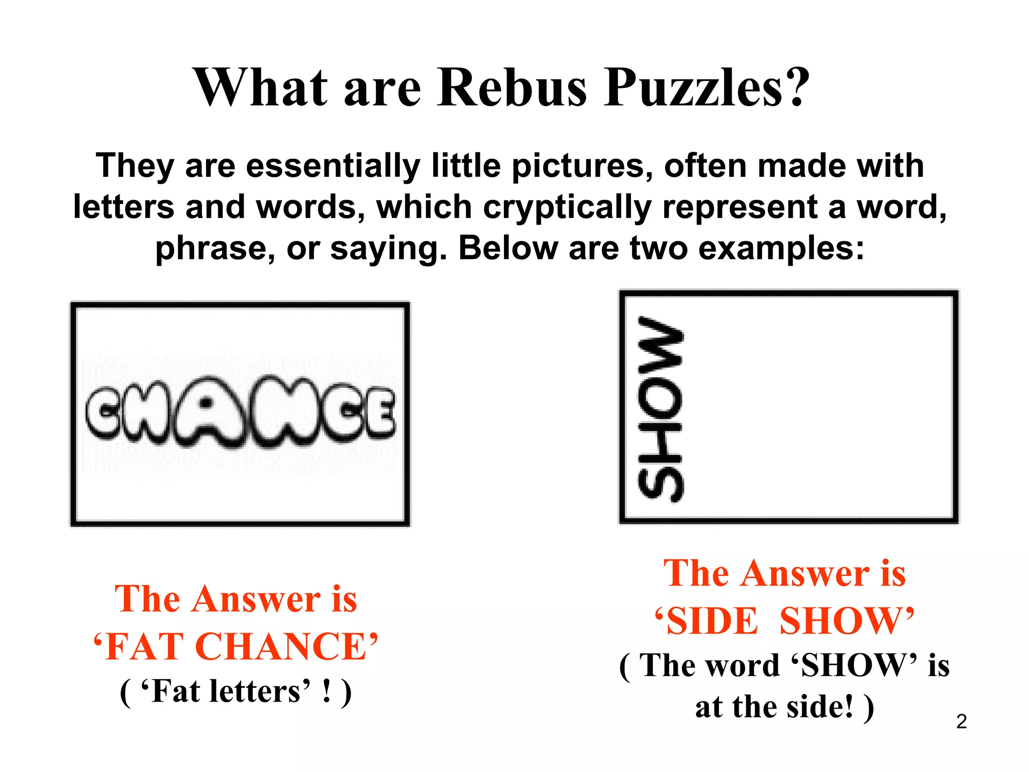 15 Rebus Puzzles To Sharpen The Mind | PPT