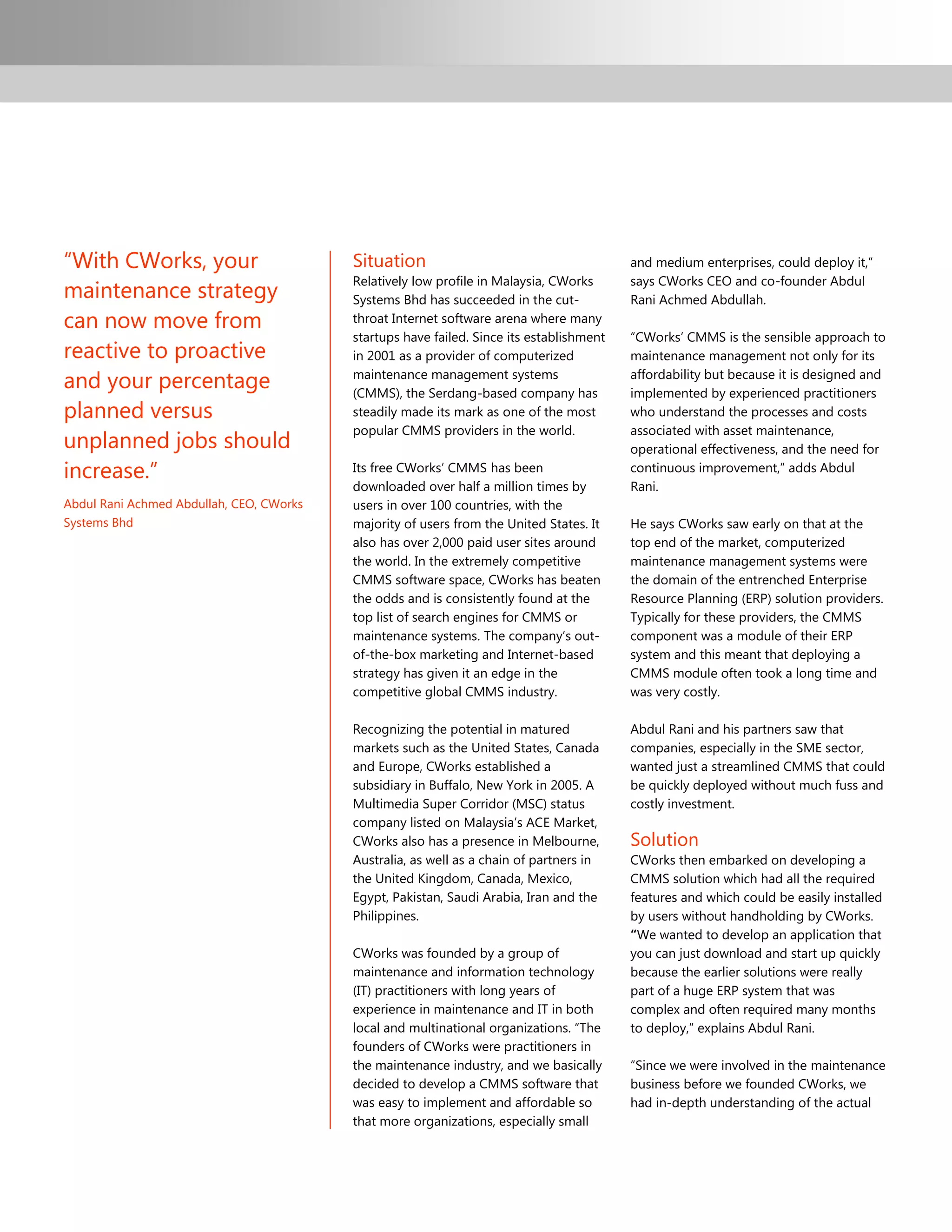 CWorks case study | PDF