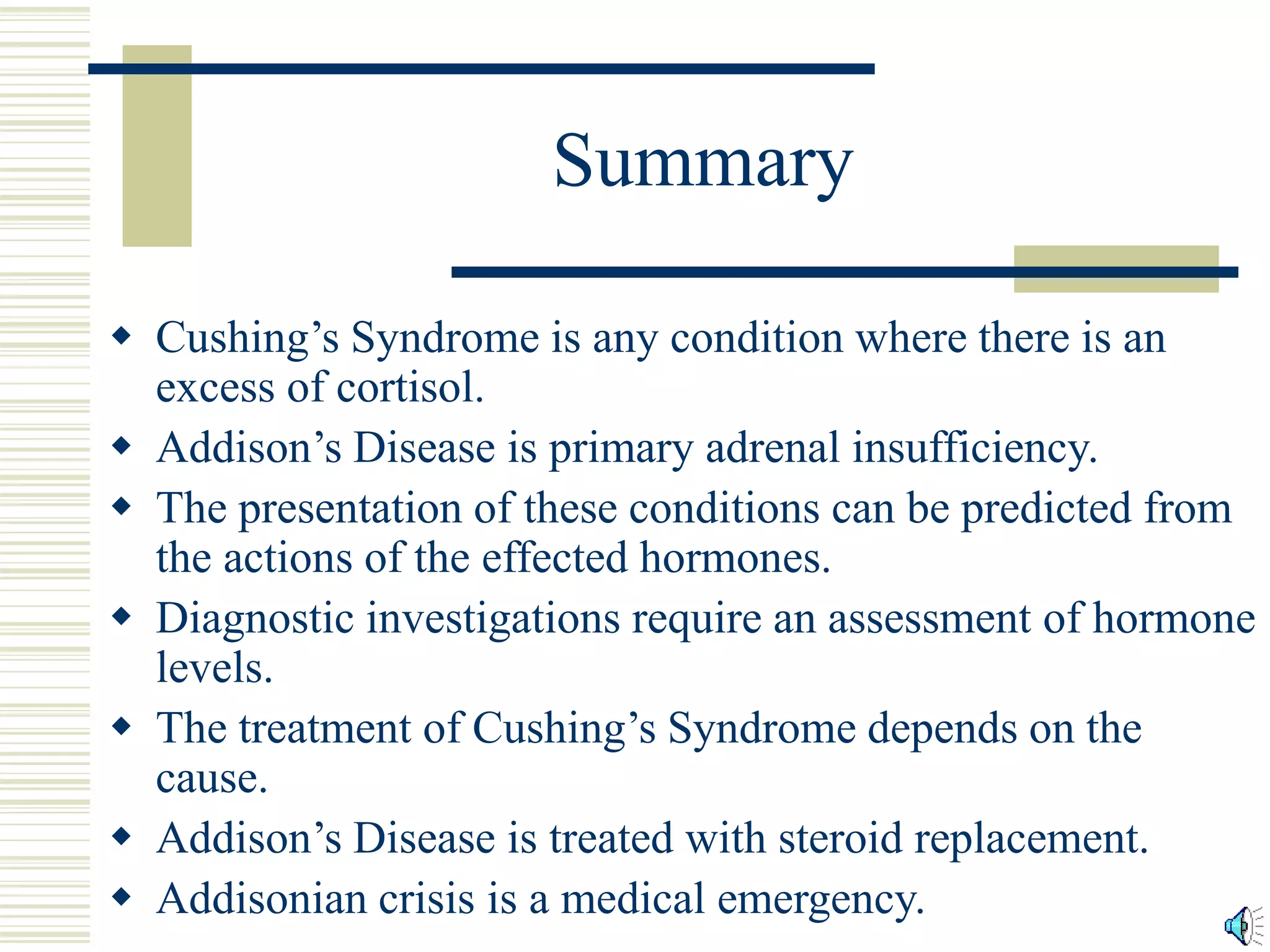 Cushing's Syndrome and Addison's Disease | PPT