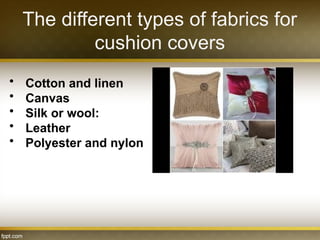 Soft Furnishings- Cushions- An overview of different types, and styles ...