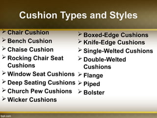 Soft Furnishings- Cushions- An overview of different types, and styles ...