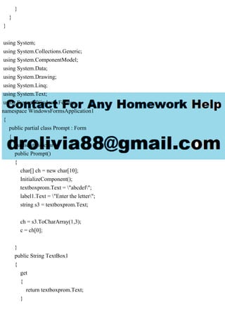 C# using Visual studio - Windows Form. If possible step-by-step inst.pdf