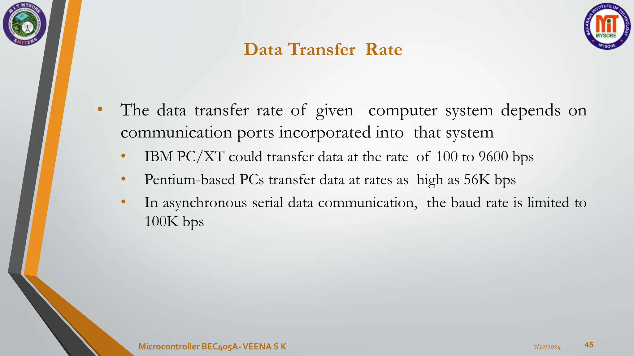 Microcontroller Bec405a Timers And Serial Communication Module3 Pptx