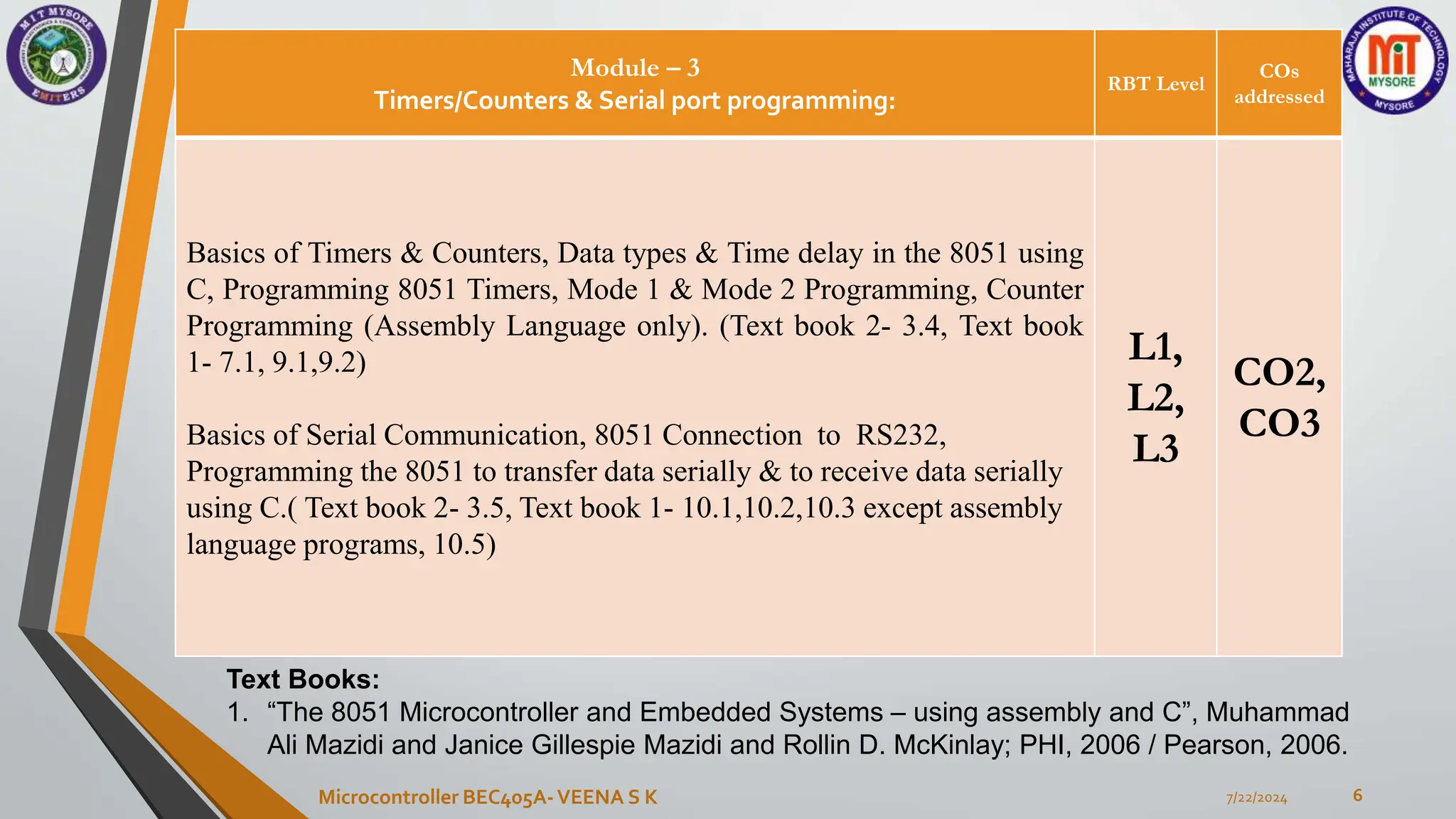 Microcontroller BEC405A-Timers and serial communication Module3.pptx