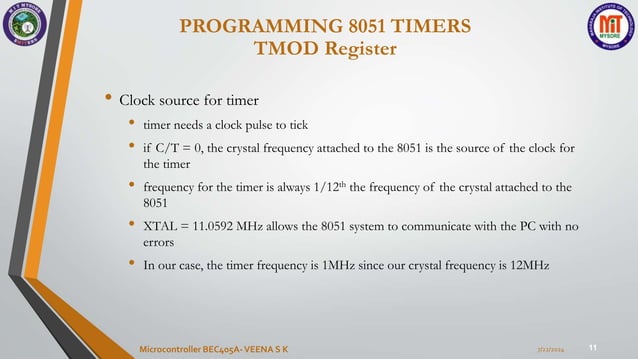 Microcontroller BEC405A-Timers and serial communication Module3.pptx