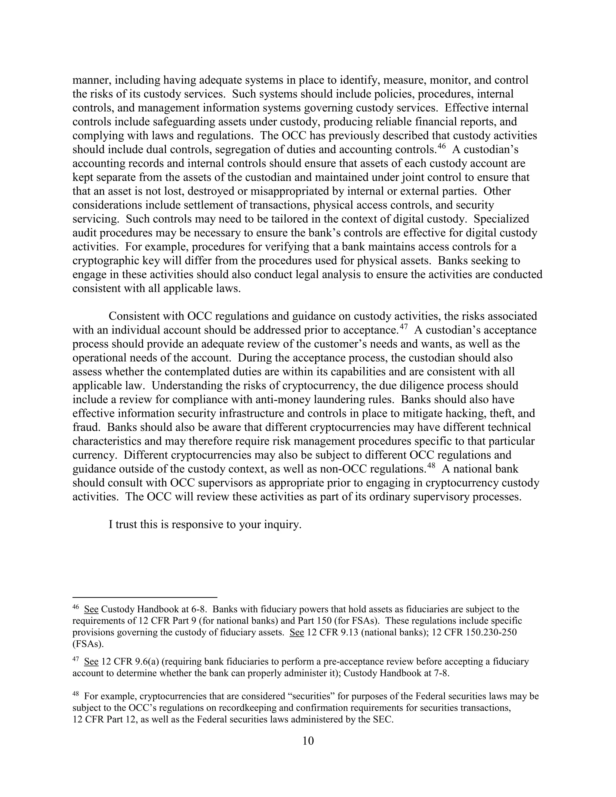 Custodian services bank | PDF