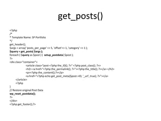 Custom Post Types and Meta Fields | PPT