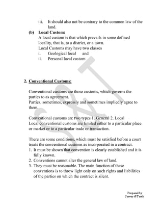 Custom in Jurisprudence what is custome and From where it came from | DOCX