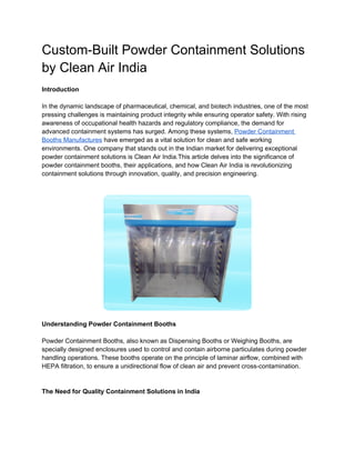 Custom-Built Powder Containment Solutions by Clean Air India.docx