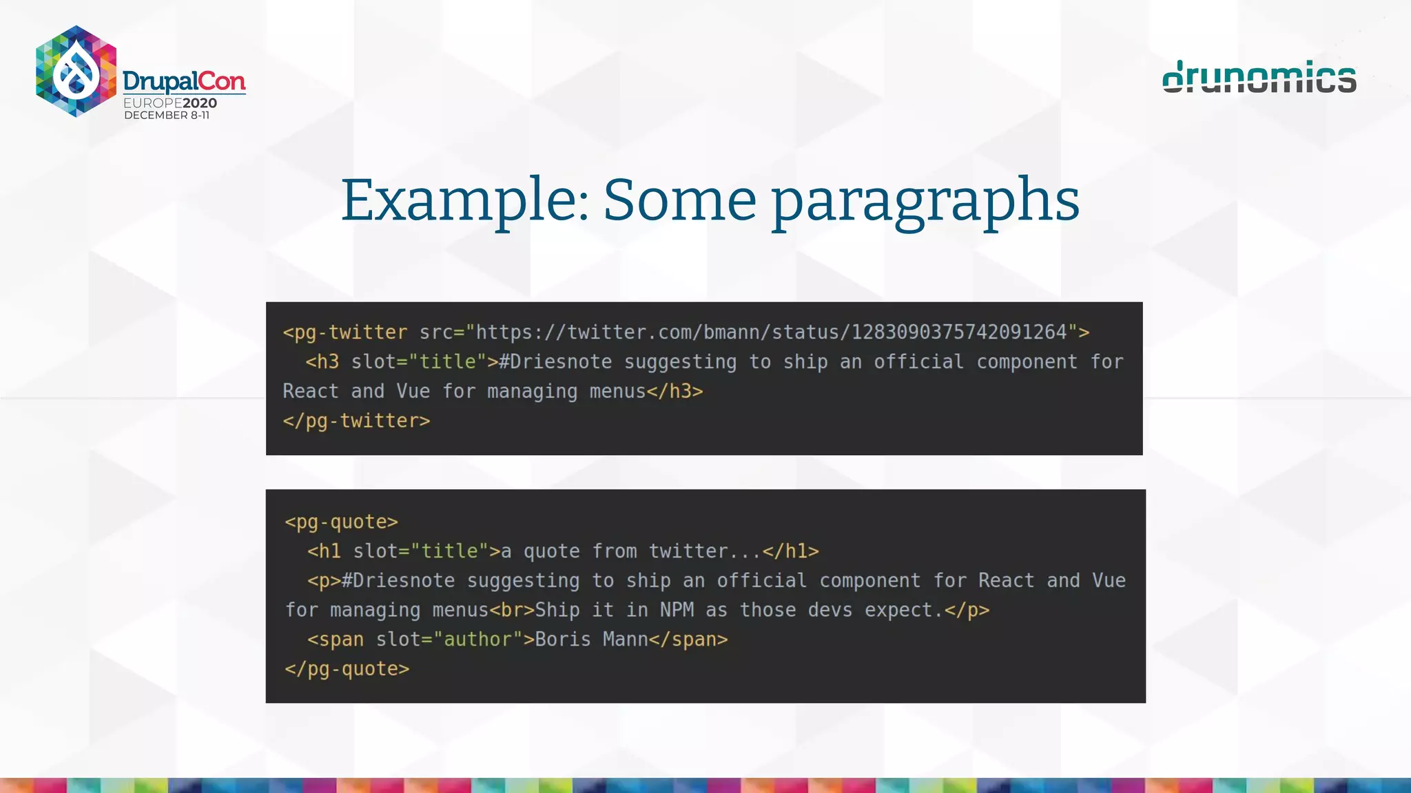 Custom elements - An alternate Render API for decoupled Drupal | PPT