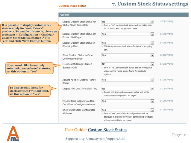 Custom Stock Status: Magento Extension by Amasty. User Guide. | PPT