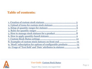 Custom Stock Status: Magento Extension by Amasty. User Guide. | PPT