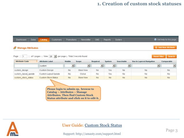 Custom Stock Status: Magento Extension by Amasty. User Guide. | PPT