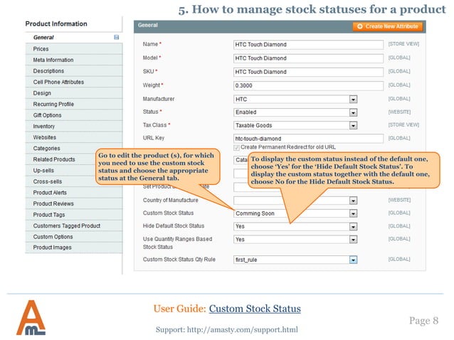 Custom Stock Status: Magento Extension by Amasty. User Guide. | PPT