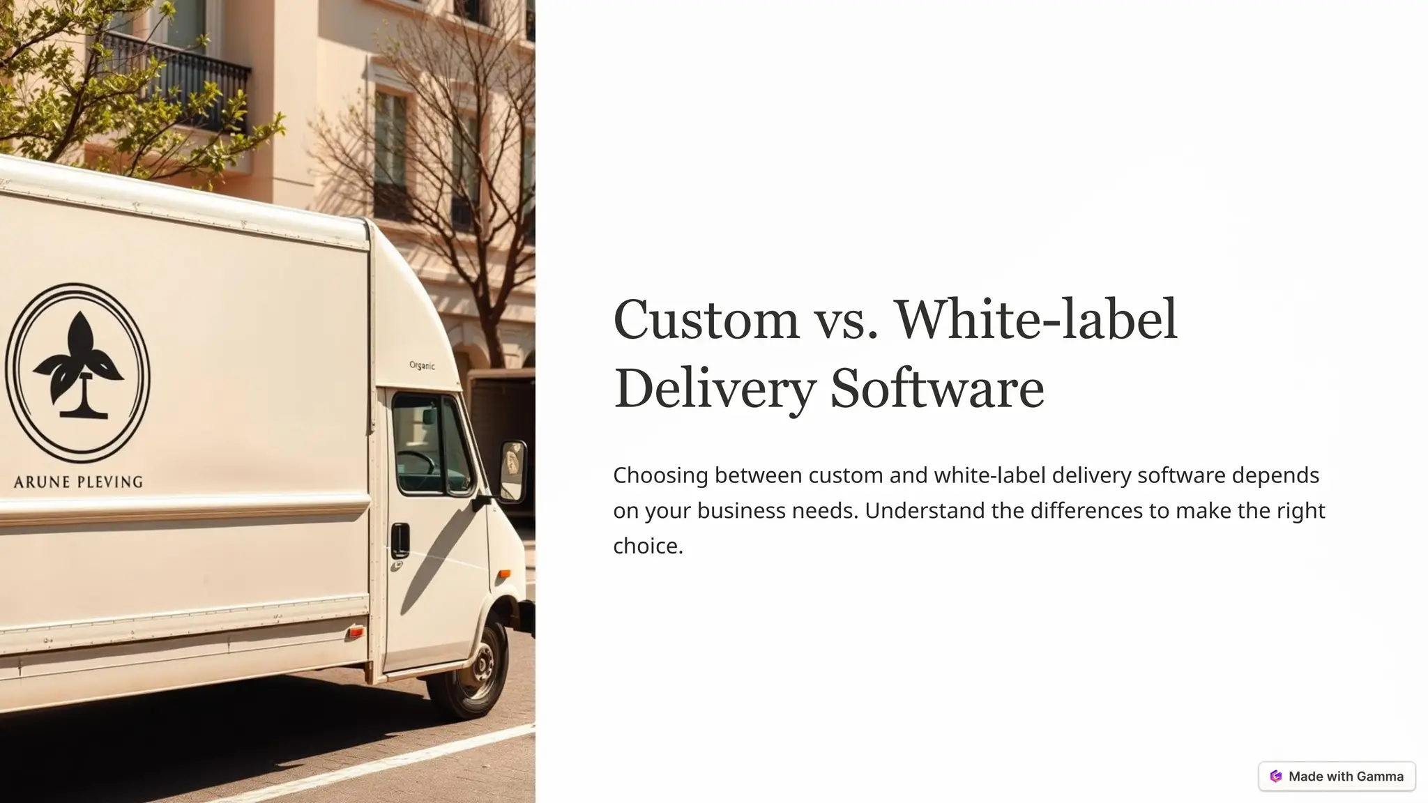 Custom vs. White-Label Delivery Software | PPTX