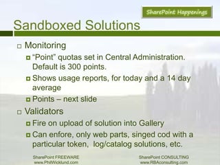 Custom SharePoint 2010 solutions without server access | PPT