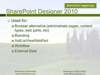Custom SharePoint 2010 solutions without server access | PPT