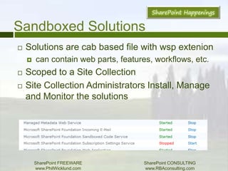 Custom SharePoint 2010 solutions without server access | PPT