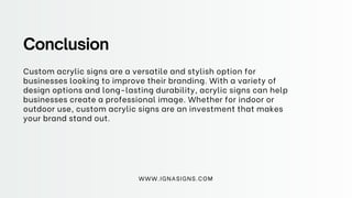 Custom Acrylic Signs The Perfect Choice for Modern Business Branding.pdf