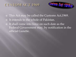 Custom act 1969 | PPTX