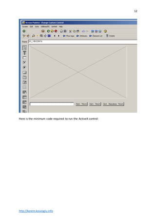 Embedding custom ActiveX controls into SAP GUI | DOCX | Operating Systems | Computer Software ...