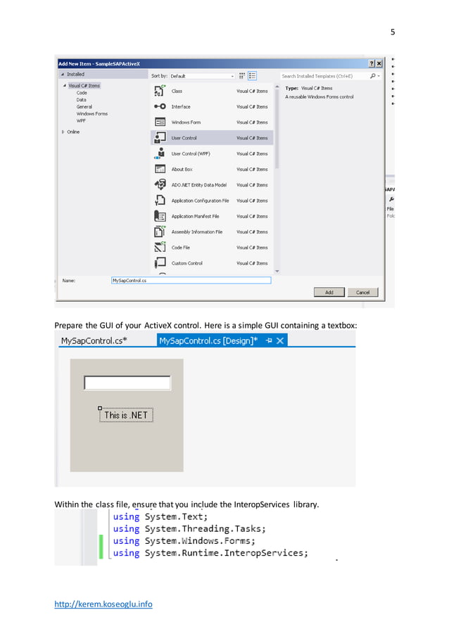 Embedding custom ActiveX controls into SAP GUI | DOCX | Operating Systems | Computer Software ...