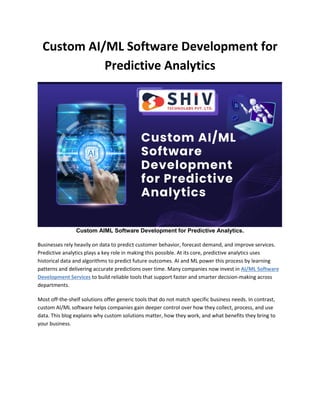 AI/ML Software for Predictive Data Analytics | PDF