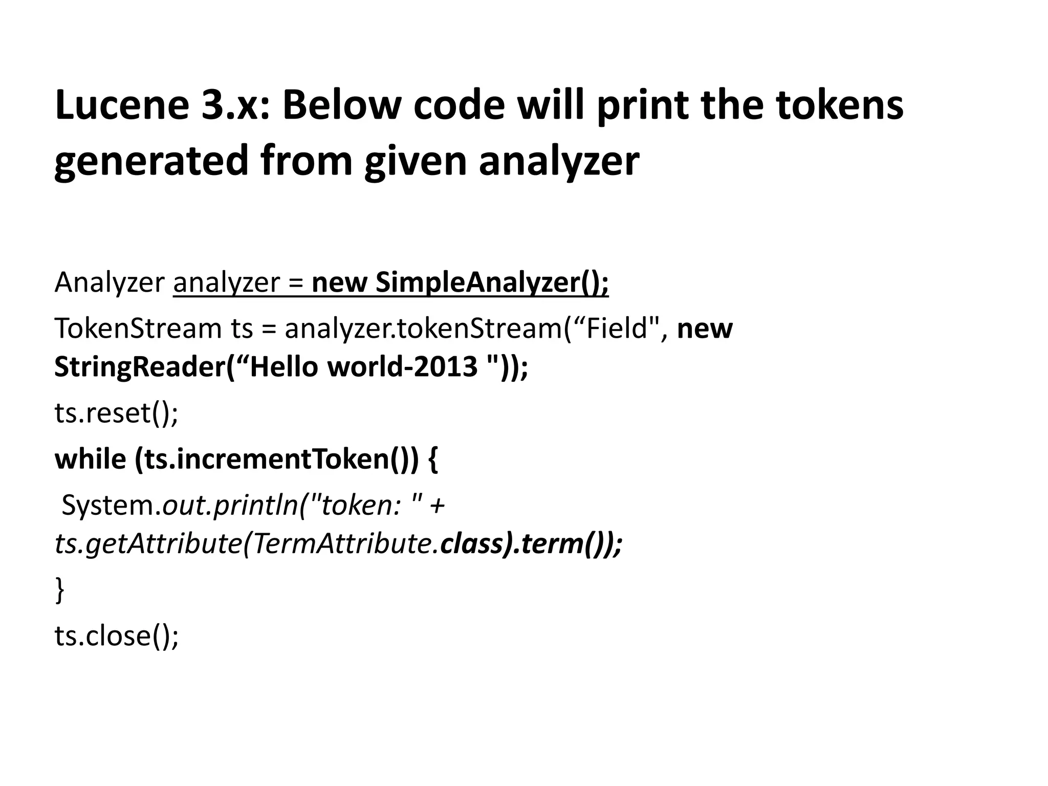 Custom analyzer using lucene | PPT