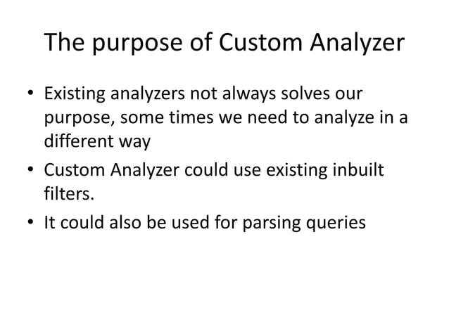 Custom Analyzer Using Lucene Ppt