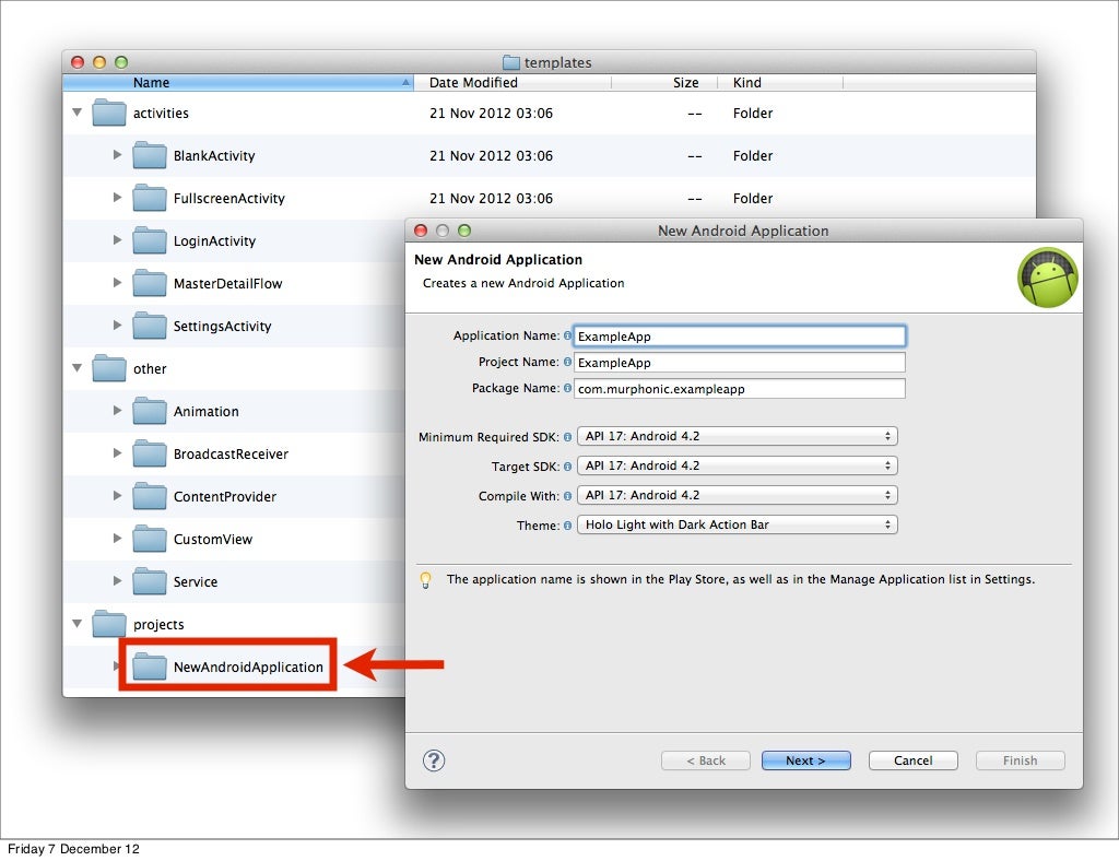 Create code template for android studio - gridbery