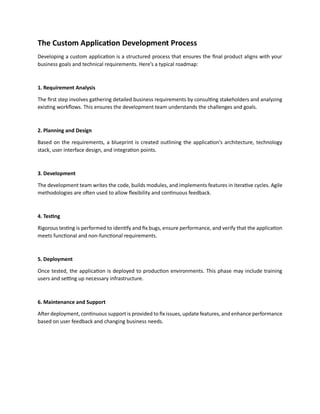 Custom Application Development - Xpectro IT Solution | PDF