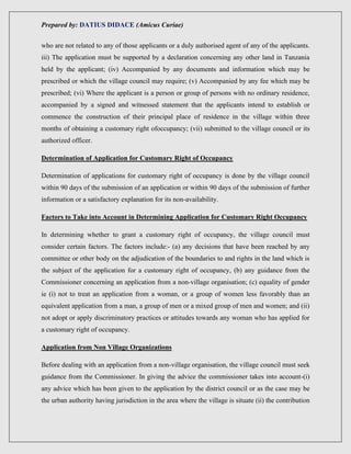 Customary and granted land right of occupancy by datius didace | PDF