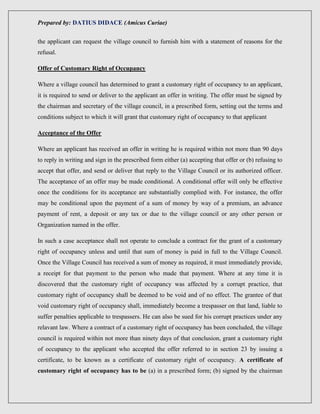 Customary and granted land right of occupancy by datius didace | PDF