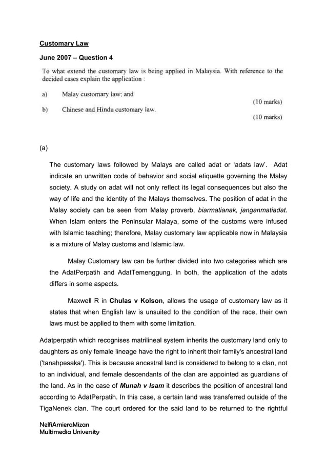 Customary law 4 | DOCX