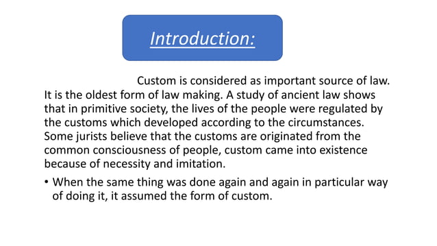 Custom as source of law | PPT