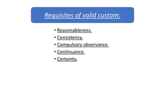 Custom as source of law | PPTX