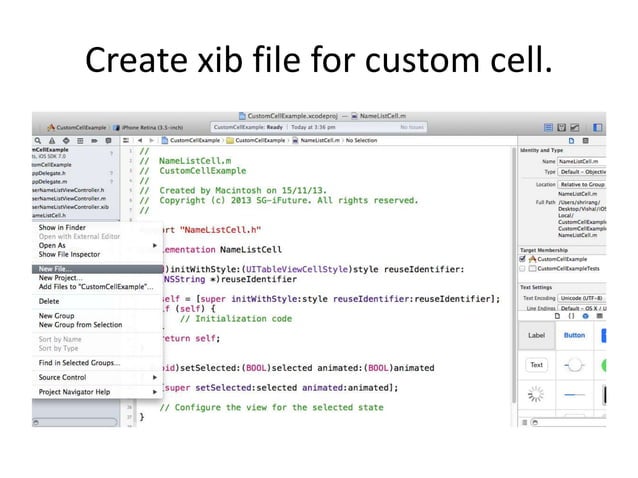 Custom cell in objective c | PPTX | Computing | Technology & Computing