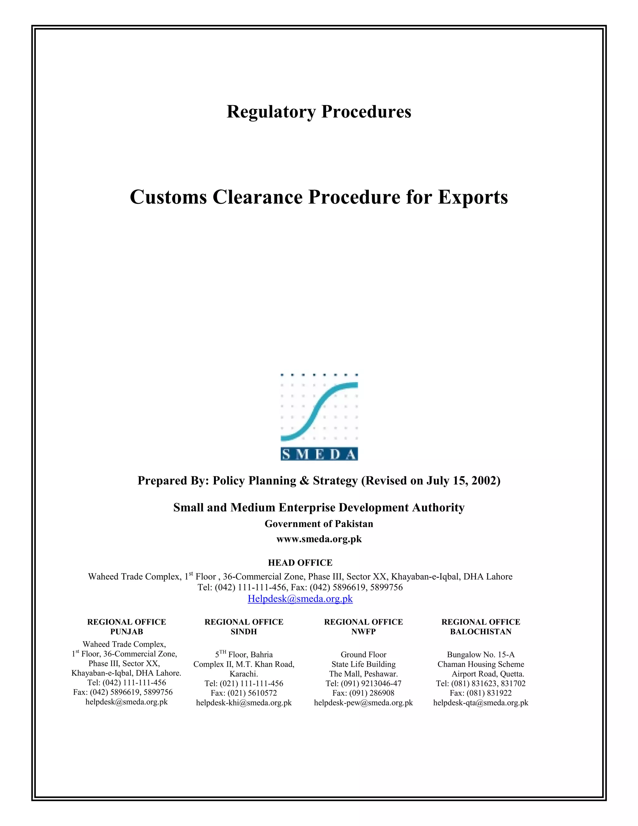 Custom clearance procedure for export | PDF