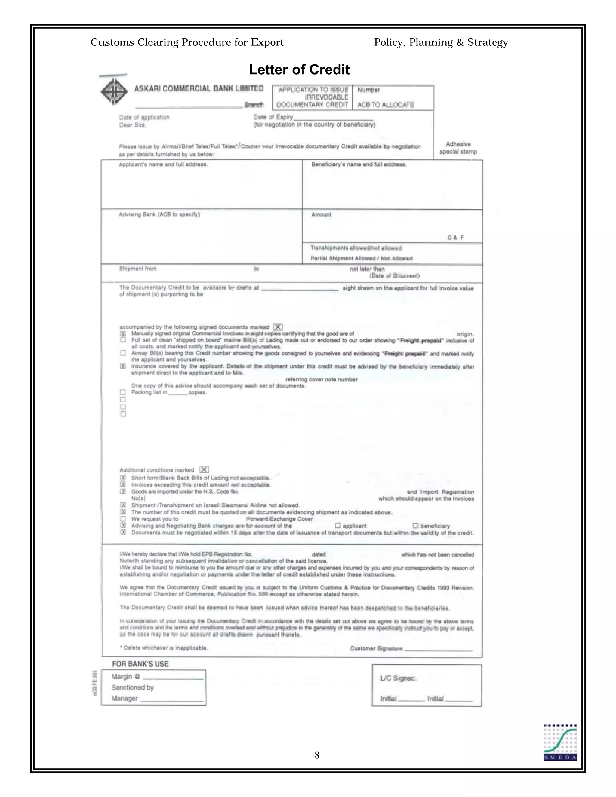 Custom clearance procedure for export | PDF