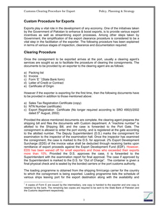 Custom clearance procedure for export | PDF