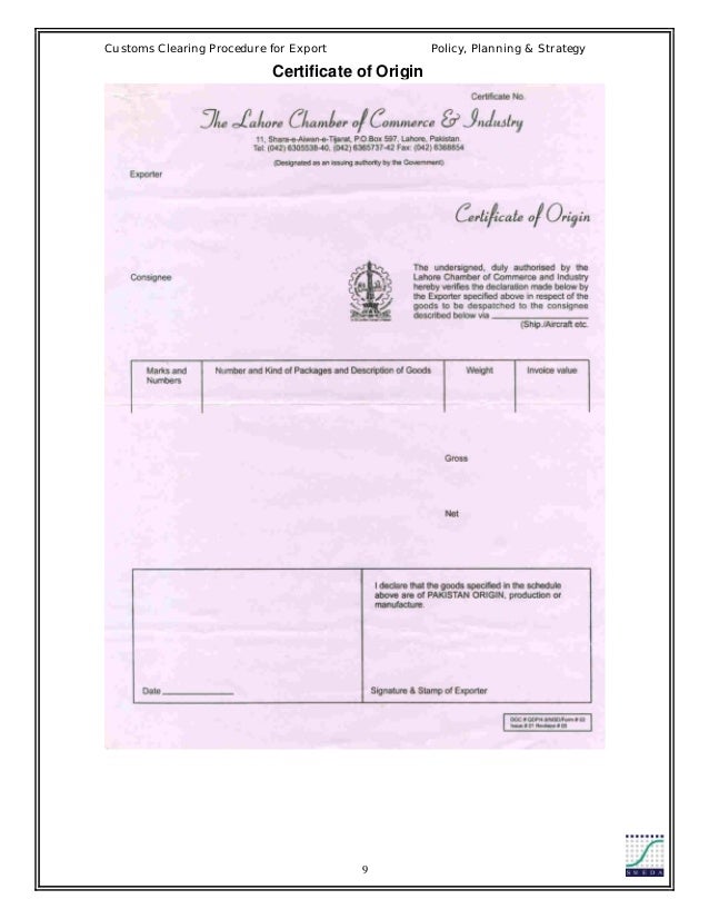 Custom clearance procedure for export Custom clearance procedure for export