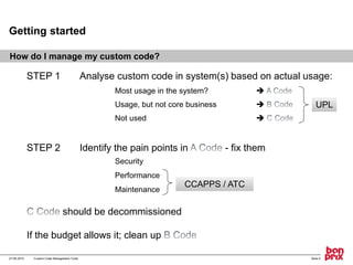 Custom code management & tools | PPT